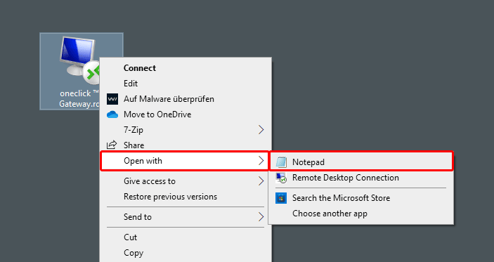 RDP Client Settings | oneclick™ Knowledge Base