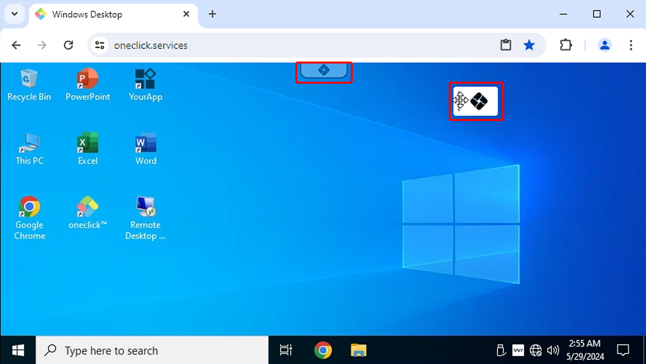oneclick™ Move app menu | oneclick™ Knowledge Base