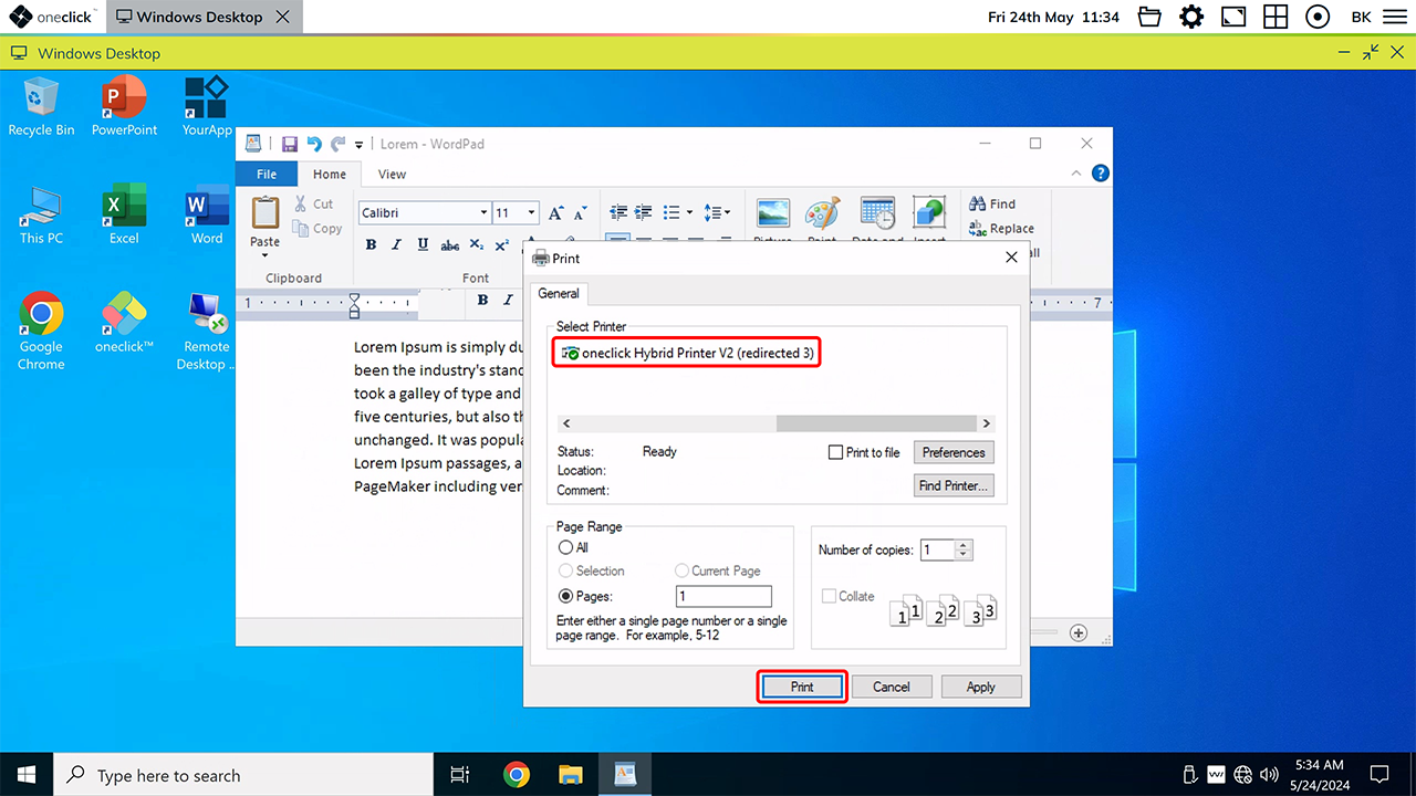 Print in oneclick™ | oneclick™ Knowledge Base
