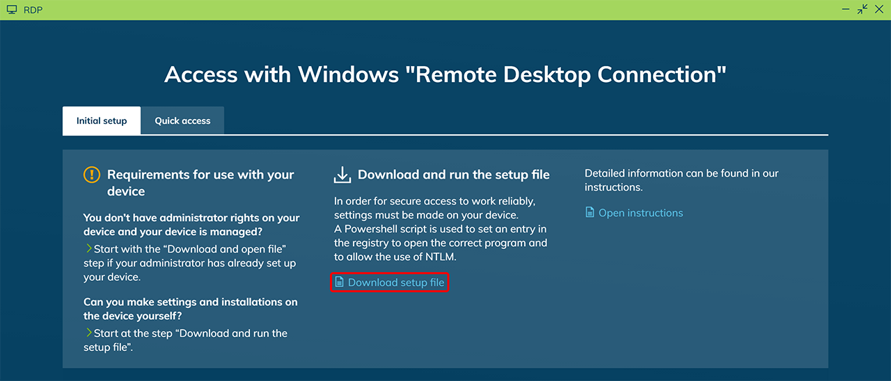 Access via Remote Desktop Connection on Windows | oneclick™ Knowledge Base